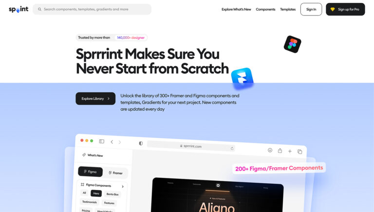Sprrrint — Free Framer & Figma Components | Digitool